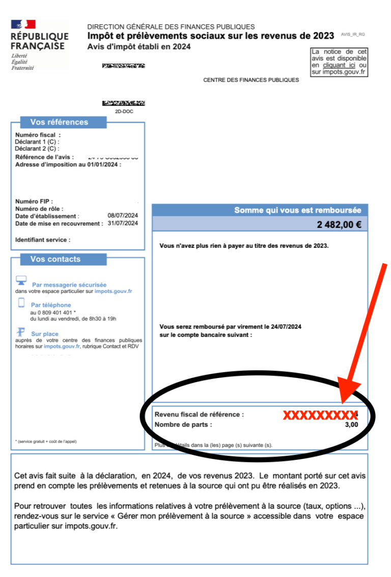 Quel est votre revenu fiscal de référence en 2025 ? (2024)
